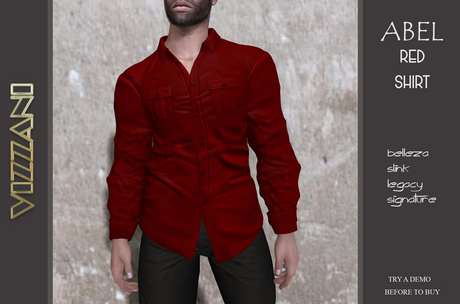 Second Life Marketplace - FANTASTIC SHIRT MOD. ABEL RED CREATED BY VIZZANI.